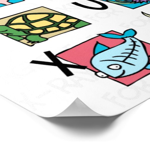 Animal Alphabet Poster (small) | Zazzle