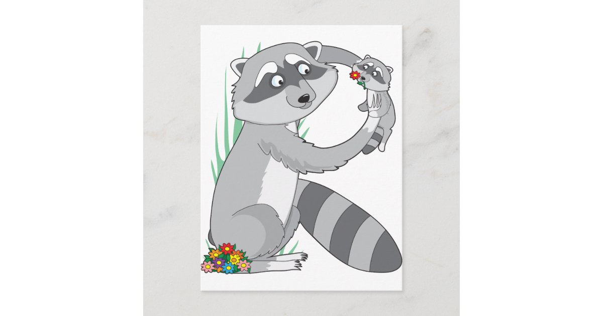 Animal Alphabet Raccoon Postcard | Zazzle.com
