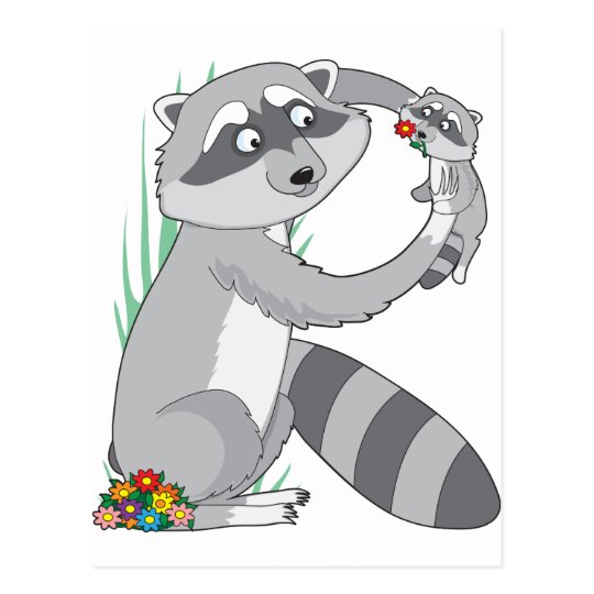 Animal Alphabet Raccoon Postcard | Zazzle.com