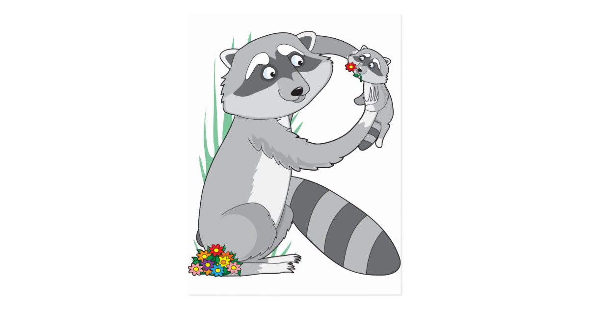 Animal Alphabet Raccoon Postcard | Zazzle.com