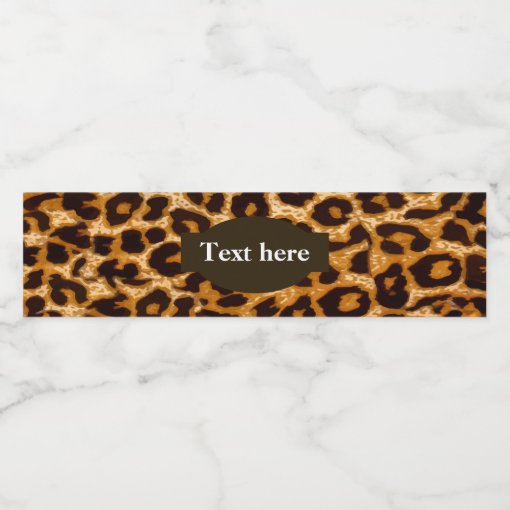 Animal, animal print, Leopard ,cheetah Water Bottle Label | Zazzle