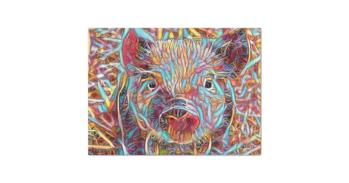 Animal ArtStudio- funky piglet Tissue Paper | Zazzle