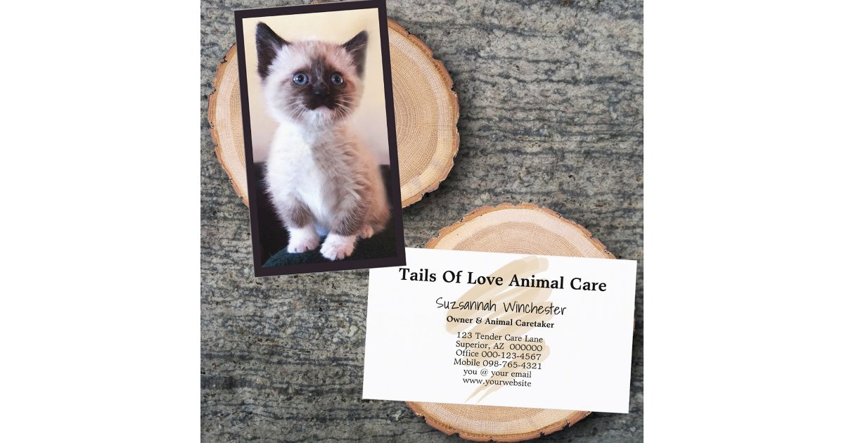 Animal Care Professional Placeholder Photo Business Card | Zazzle