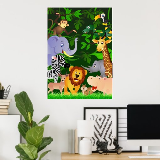 Animal cartoon poster | Zazzle