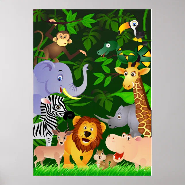 Animal cartoon poster | Zazzle