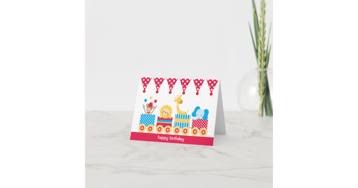 Animal Circus Train Note Cards | Zazzle
