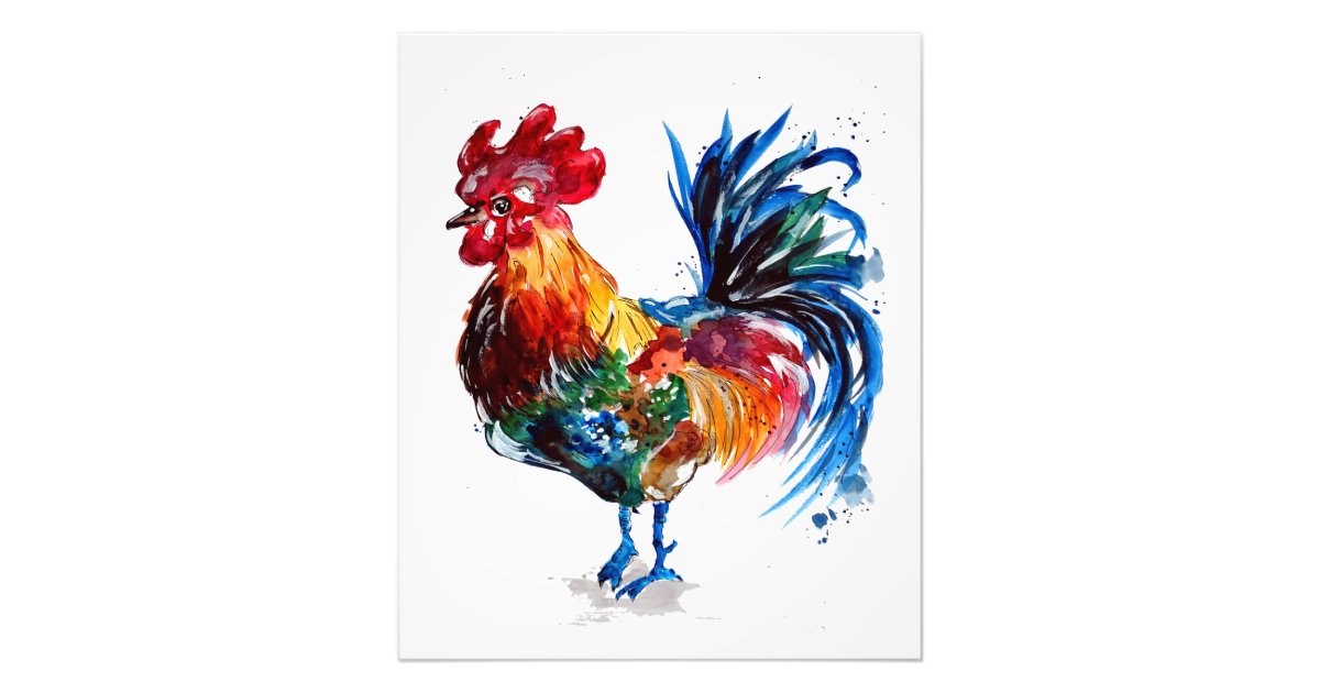 Animal Colorful Chicken Art Design | Special Gift Photo Print | Zazzle