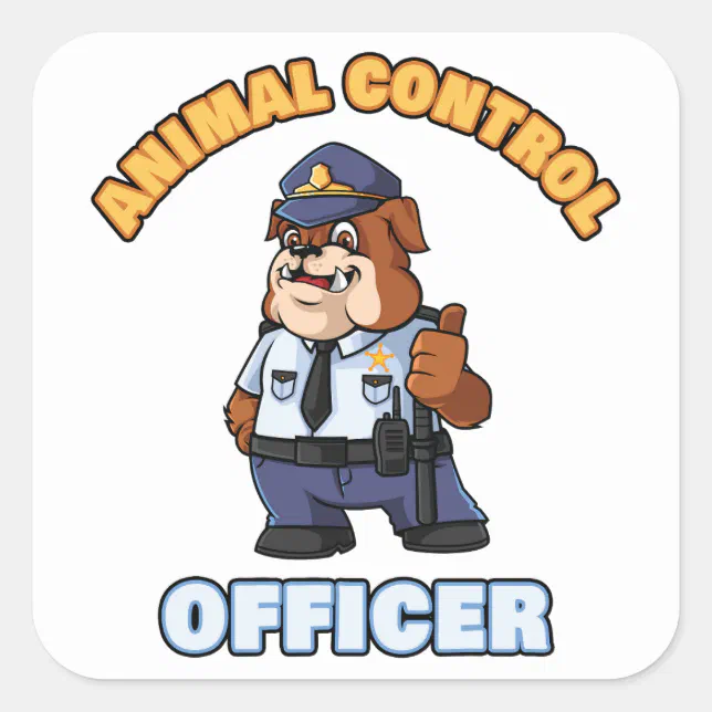 Animal Control Officer – Cute Patrol Uniform & Dog Square Sticker | Zazzle