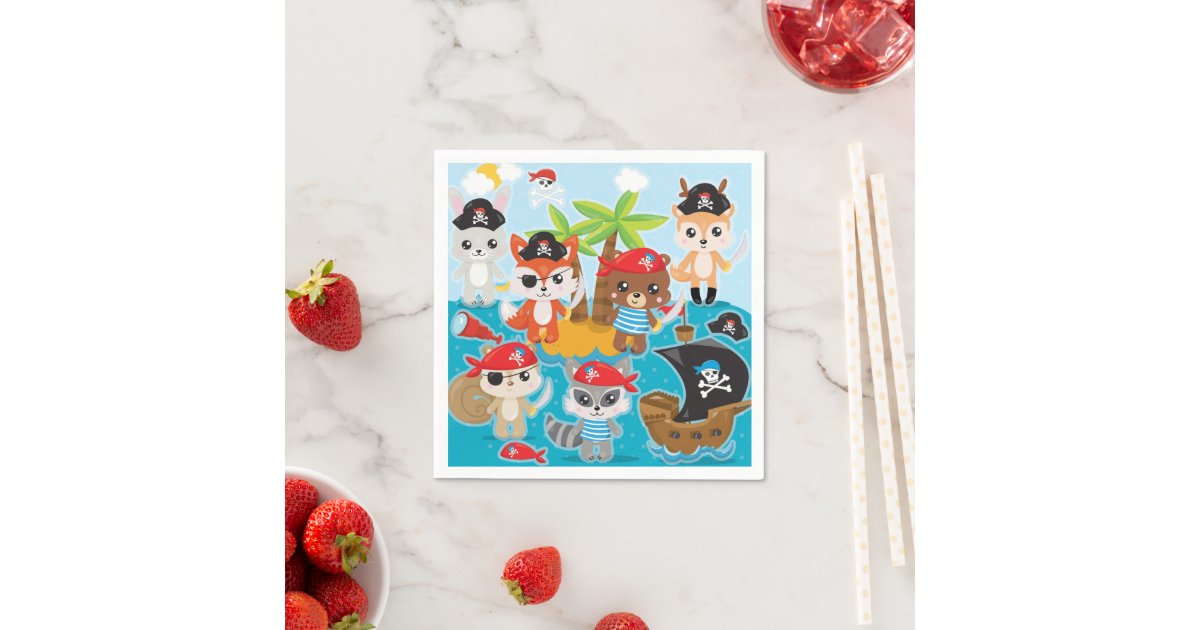 Animal Crew Party Pirate Napkins | Zazzle