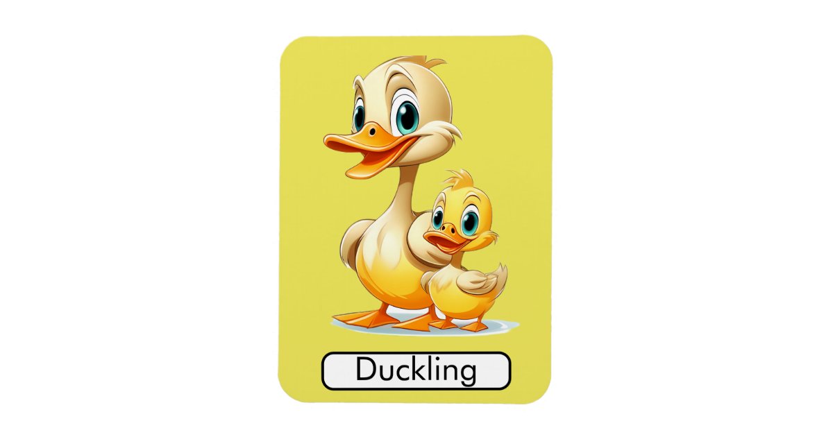 Animal Flashcard Duck/ Dukilng, kids, Learning Magnet | Zazzle