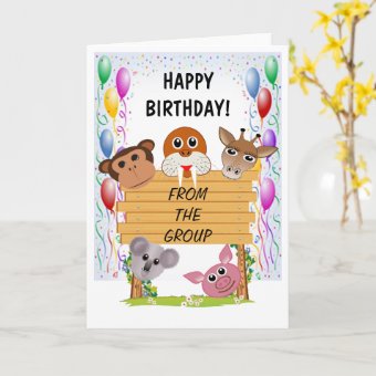 Animal Happy Birthday Greeting Card | Zazzle