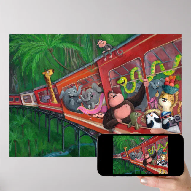 Animal Jungle Train Poster | Zazzle