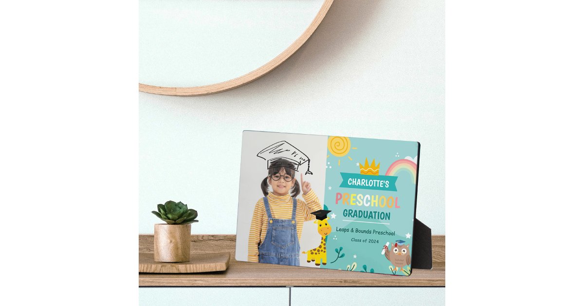 Animal Kid Preschool Photo Graduation Keepsake Plaque | Zazzle