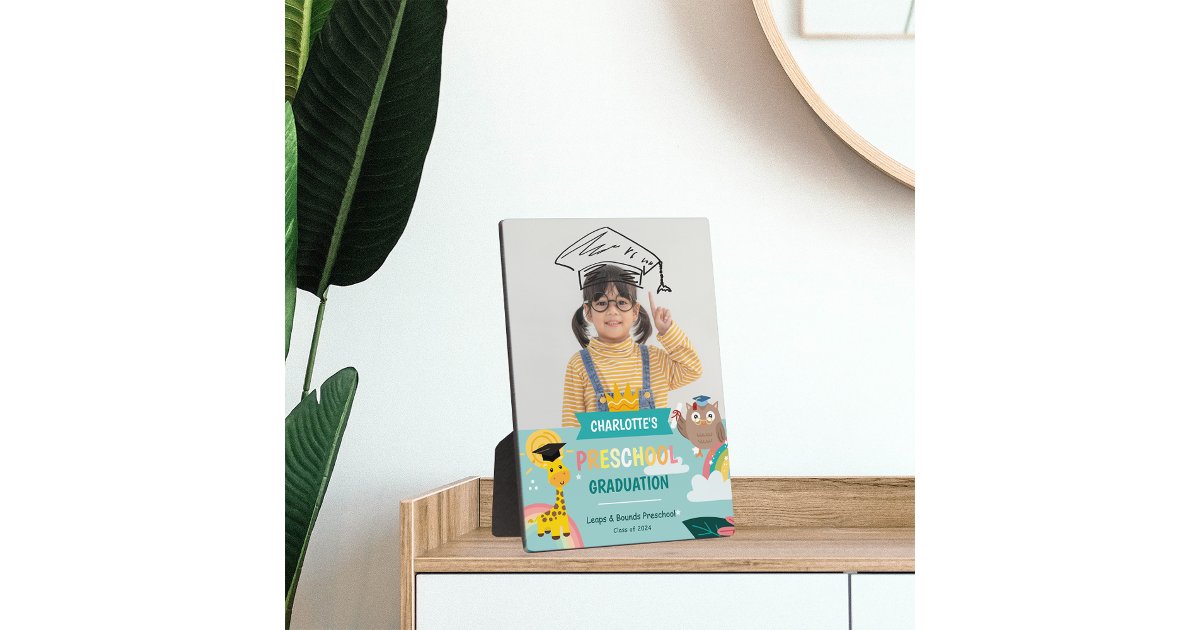 Animal Kid Preschool Photo Graduation Plaque | Zazzle