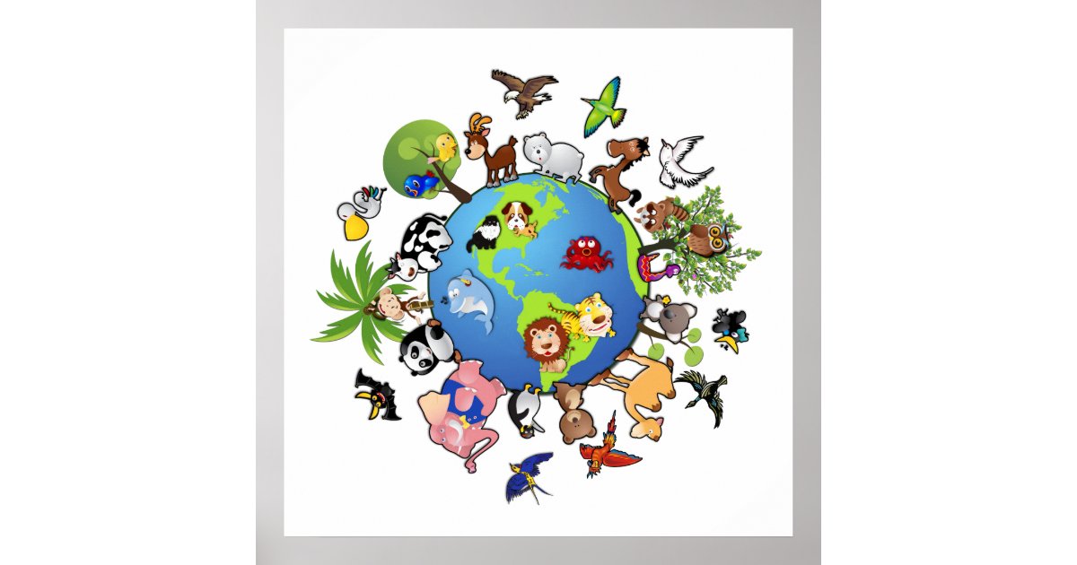 Animal Kingdom: Animals Around the World Poster | Zazzle