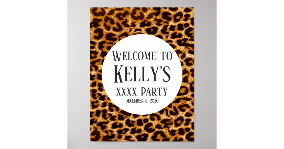 Animal, Leopard ,cheetah welcome sign | Zazzle