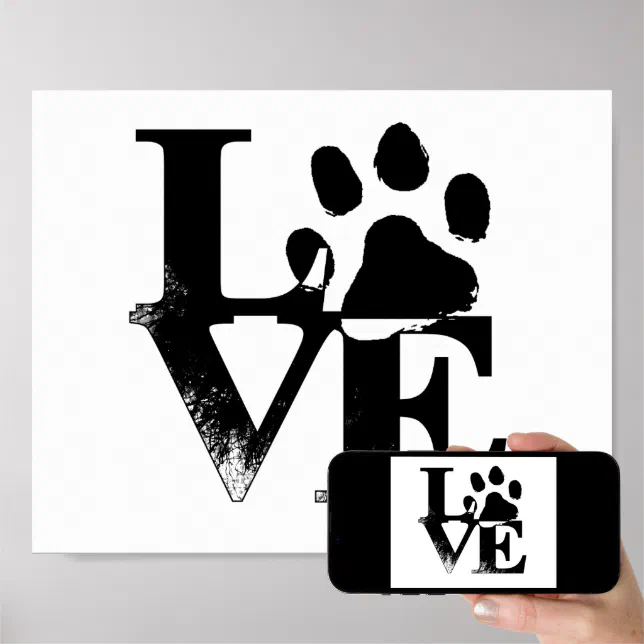 Animal Love Paw Print Poster | Zazzle