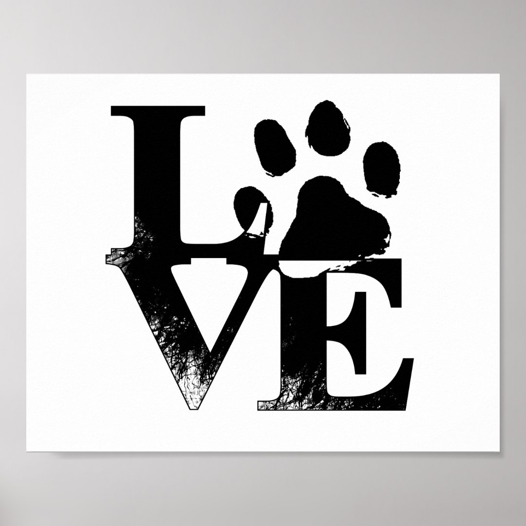 Animal Love Paw Print Poster | Zazzle