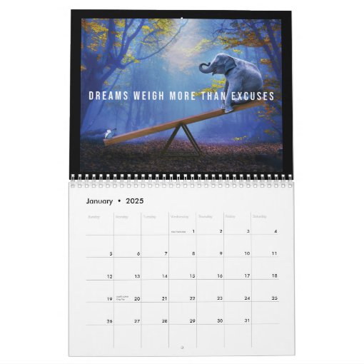 Animal Motivation - Gym Hustle Inspirational Calendar | Zazzle