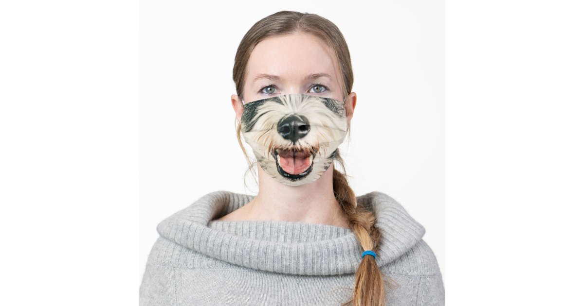 Animal Nose Mask Schnauzer Dog | Zazzle