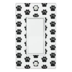 Custom name silver glitter black dog paws light switch cover | Zazzle.com