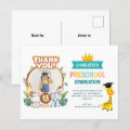 Animal Preschool Photo Graduation Thank You Postcard | Zazzle