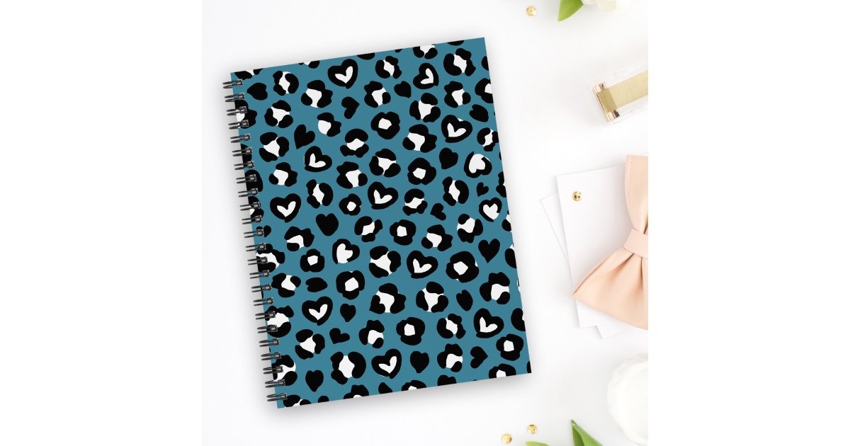 Animal Print, Blue Leopard, Cheetah Spots, Hearts Planner | Zazzle