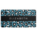 Animal Print, Blue Leopard, Hearts, Your Name License Plate | Zazzle