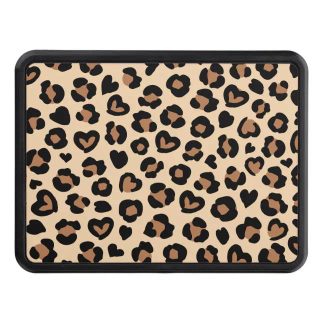 Animal Print, Brown Leopard, Cheetah Spots, Hearts Hitch Cover | Zazzle