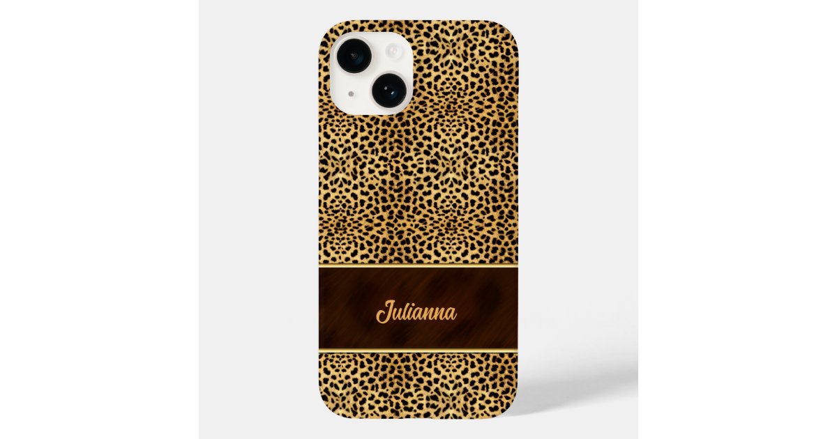 Animal Print Cheetah in Natural Hues with Name Case-Mate iPhone Case ...