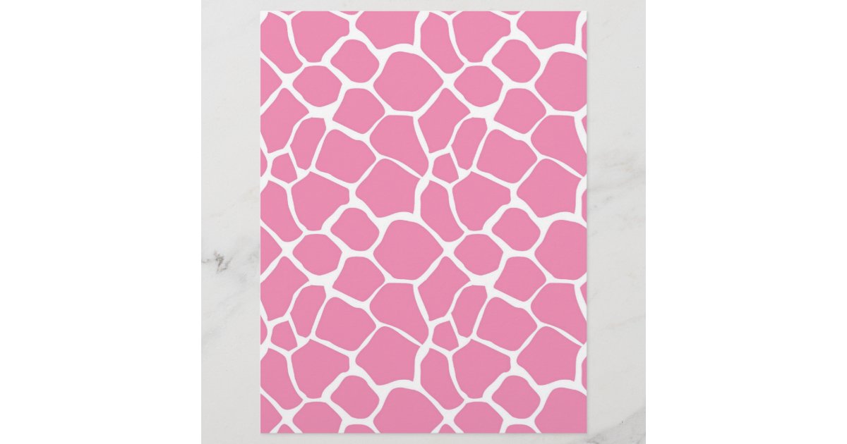 Animal Print Giraffe Print Scrapbook Paper Pink | Zazzle