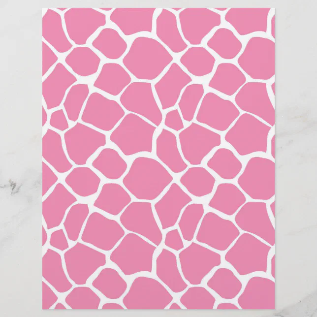 Animal Print Giraffe Print Scrapbook Paper Pink | Zazzle