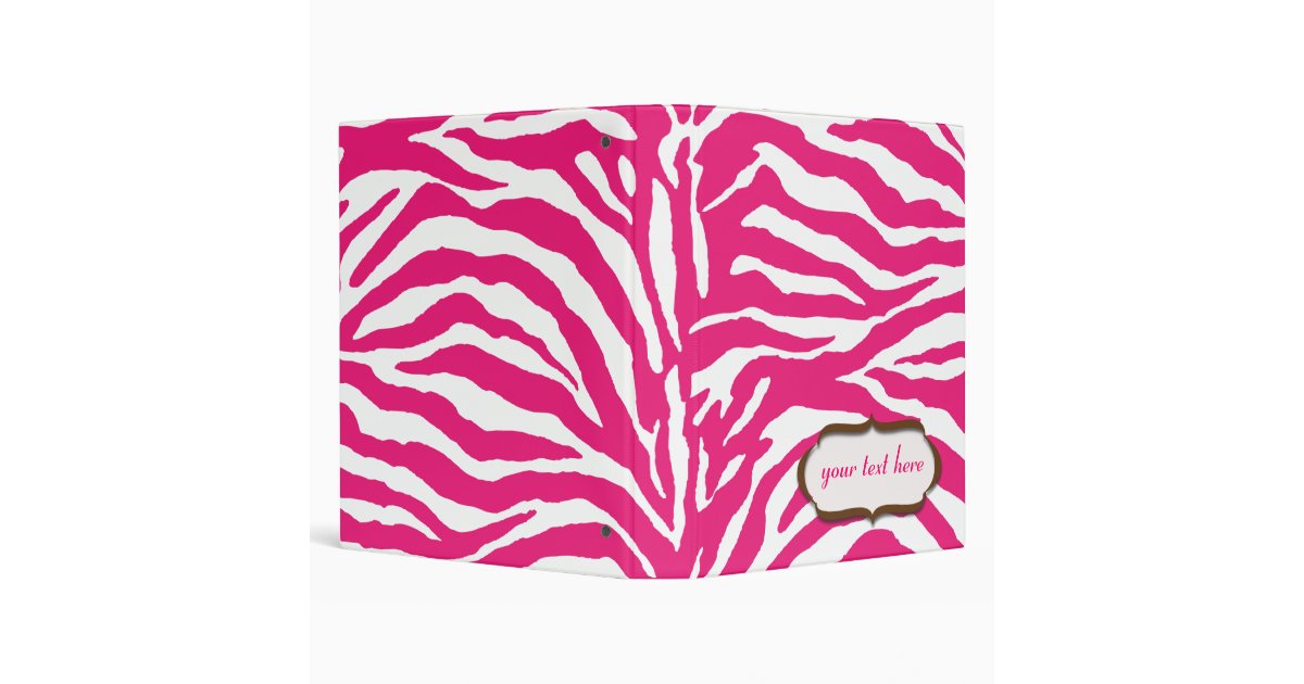 Animal print, hot pink zebra binder | Zazzle