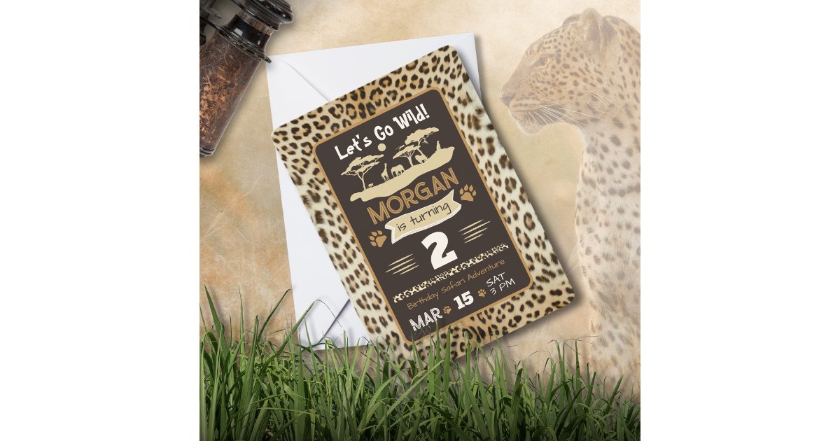 Animal Print Leopard Birthday Invitation | Zazzle