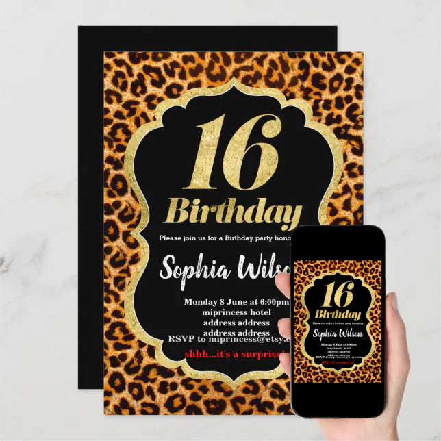 Animal print Leopard invitation | Zazzle