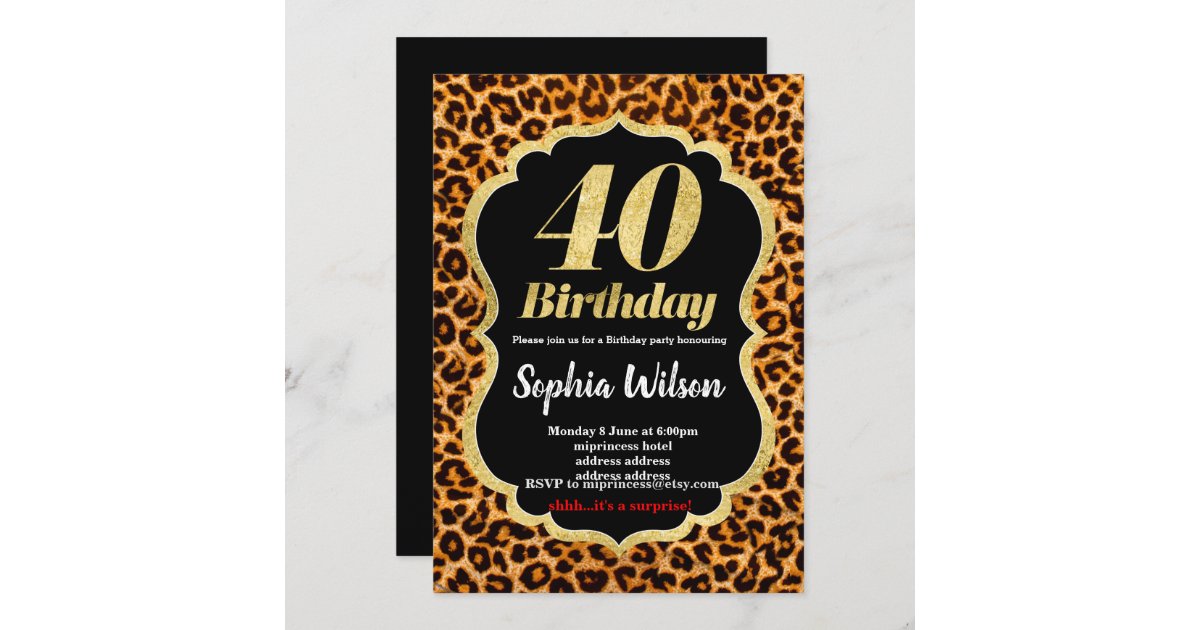 Animal print Leopard invitation | Zazzle