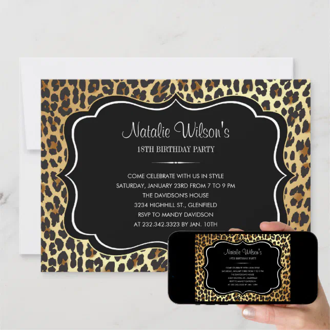 Animal Print Leopard Invitations | Zazzle