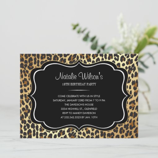Animal Print Leopard Invitations | Zazzle
