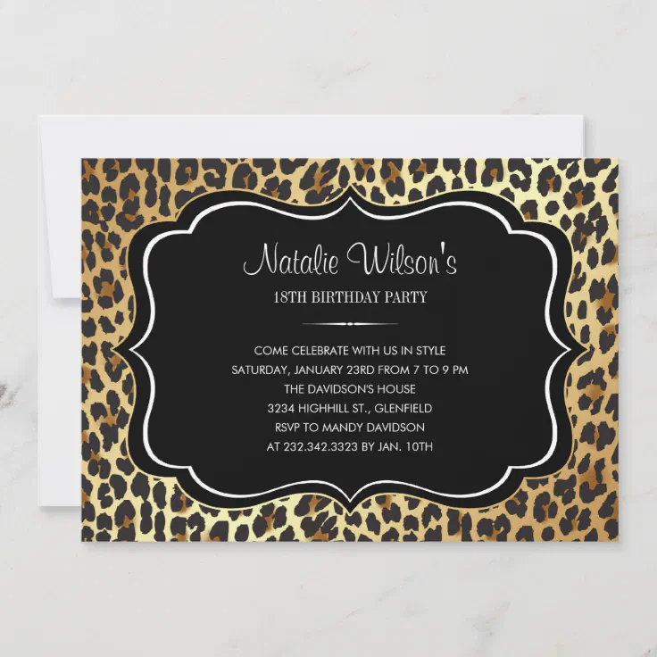 Animal Print Leopard Invitations | Zazzle