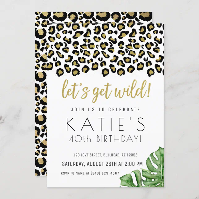 Animal Print Let's Get Wild Safari Jungle Invitation | Zazzle