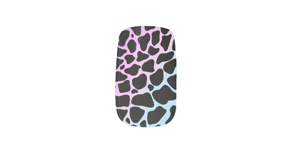 Animal Print Multicolour Cow Spots Minx Nail Art | Zazzle