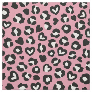 Hot Pink Leopard Print Pattern Fabric | Zazzle
