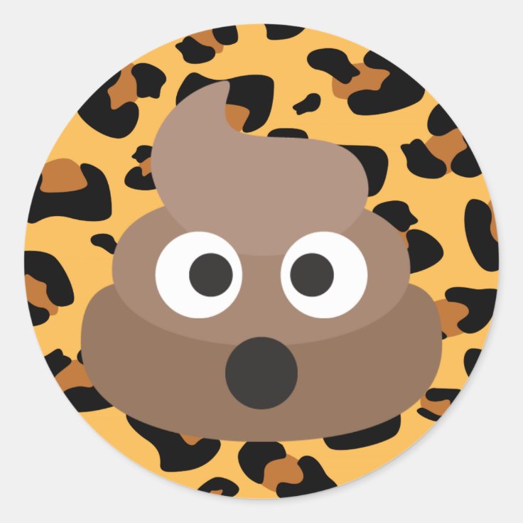 Animal Print Poop Emoji Stickers | Zazzle