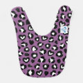 Animal Print, Purple Leopard, Cheetah Spots, Heart Baby Bib | Zazzle