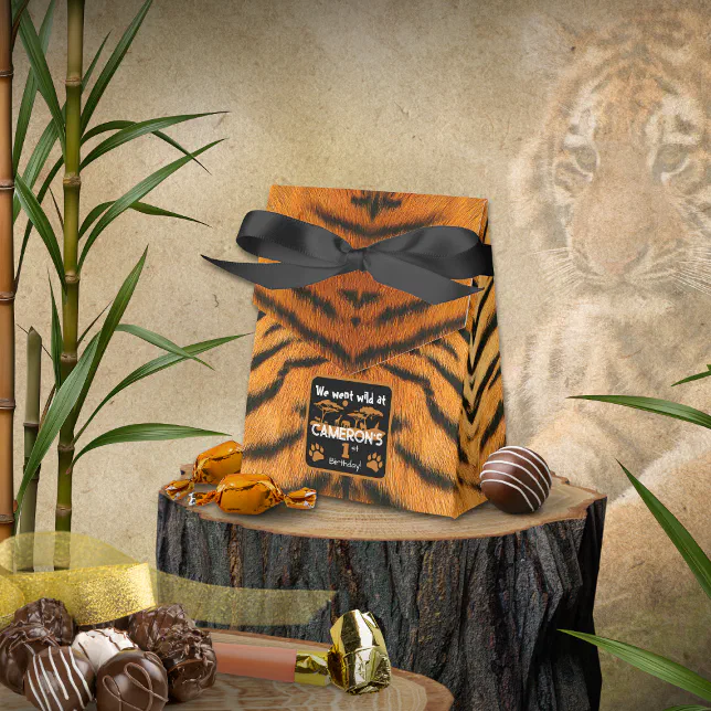 Animal Print Tiger Birthday Favor Box | Zazzle