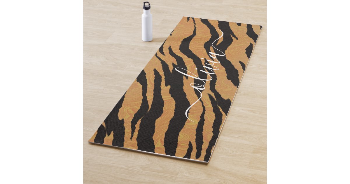 Animal Print, Tiger Personalized Name Yoga Mat | Zazzle