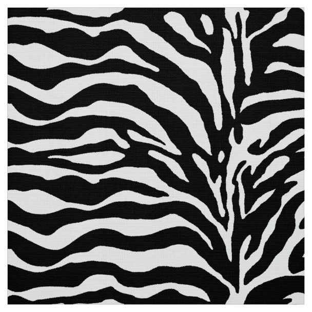 Zebra Print - Black and White Fabric | Zazzle.com