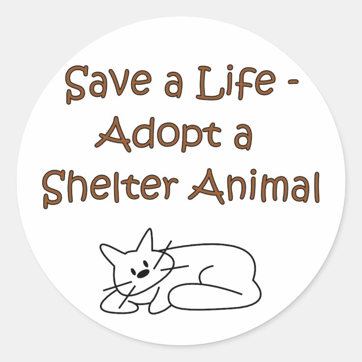 Animal Rescue/Adoption Shelter Cat Classic Round Sticker | Zazzle