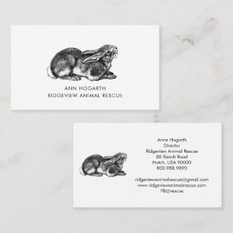 Animal Rescue And Rehabilitation Business Card | Zazzle