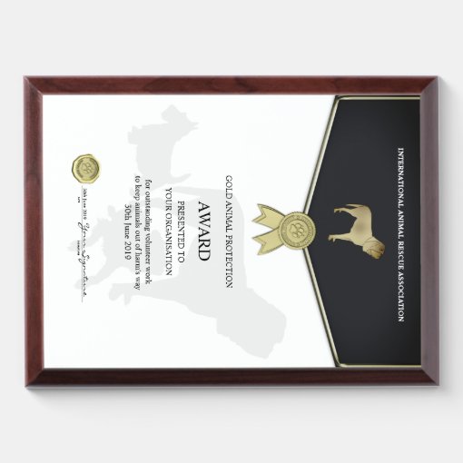 Animal Rescue Award Plaque | Zazzle